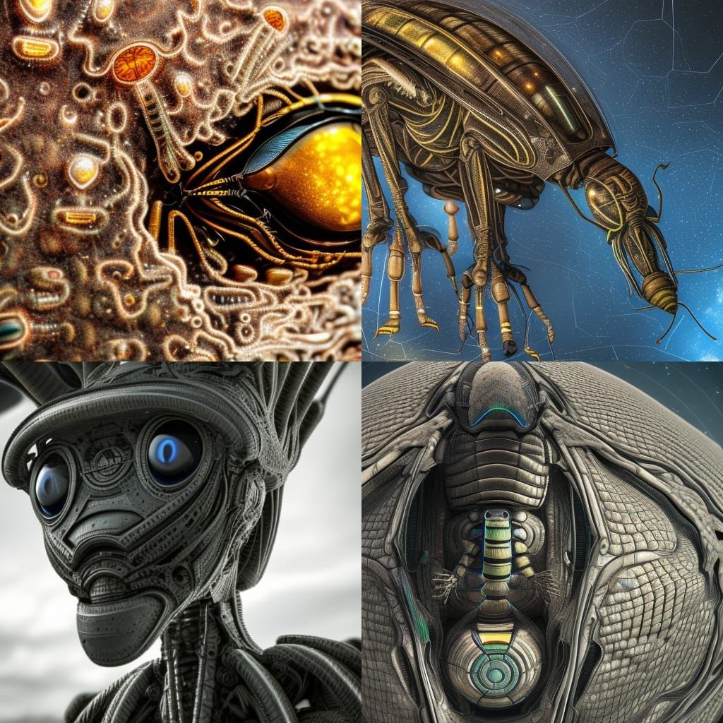 silicon-based insectoid intelligent alien on it's homeworld - AI ...