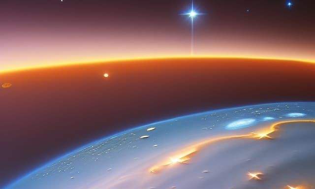 Planetary Flyby: Arc of Gold - AI Generated Artwork - NightCafe Creator