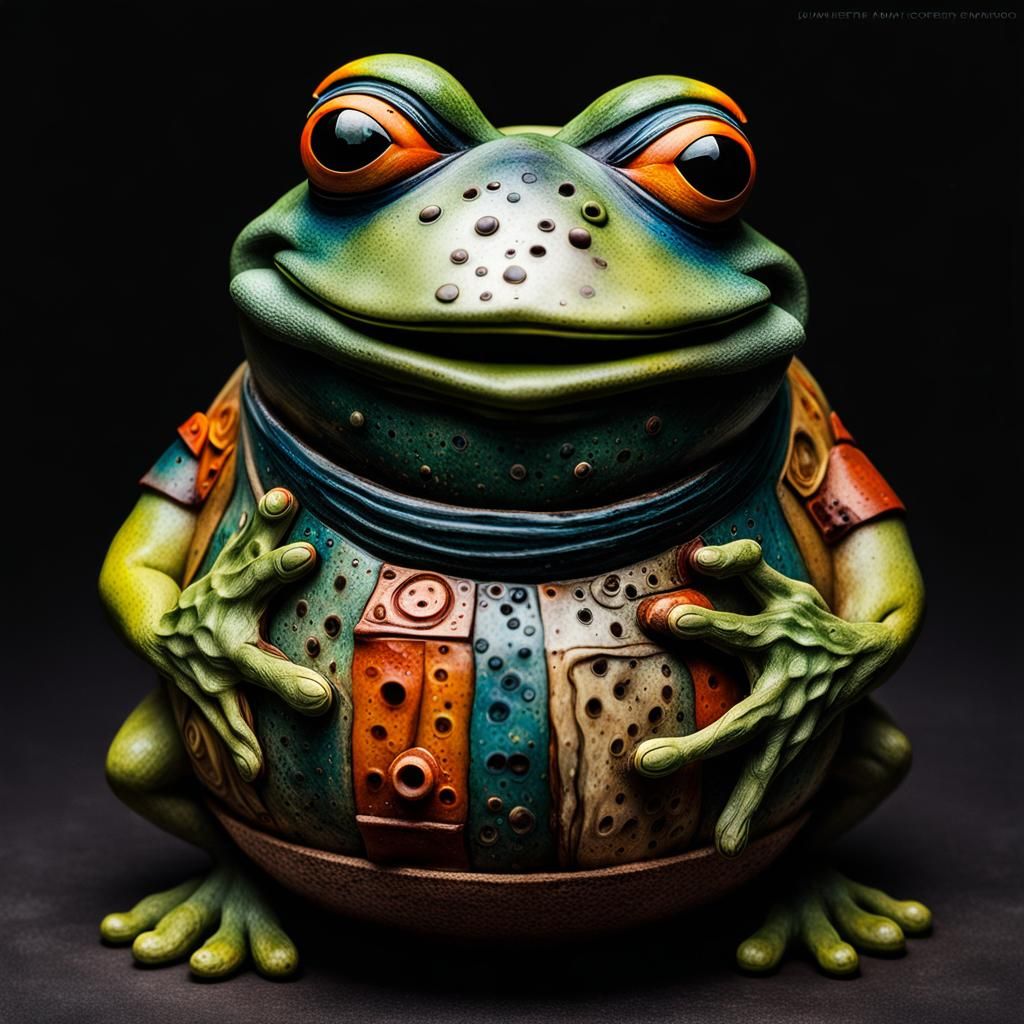 Hyper-maximalist Microphotograph Portrait: "Elaborate Clay Pottery ...