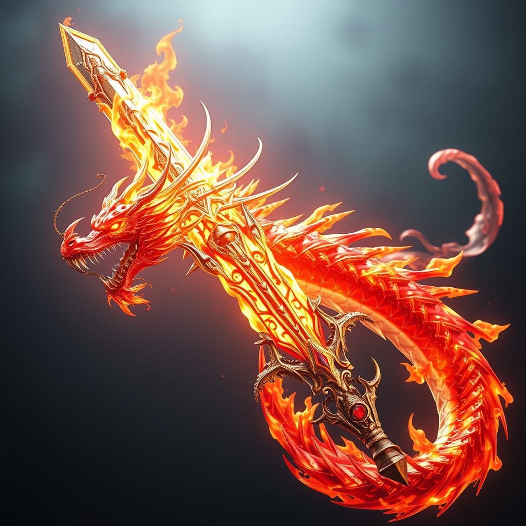 fantasy sword of fire dragon - Sword of Blazing Dragon in C...