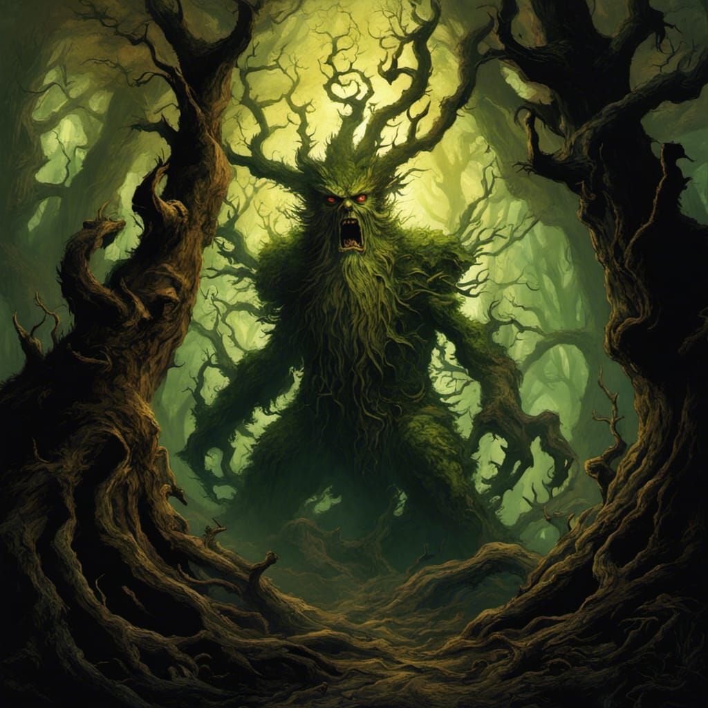 Angry Deadwood Treant - AI Generated Artwork - NightCafe Creator