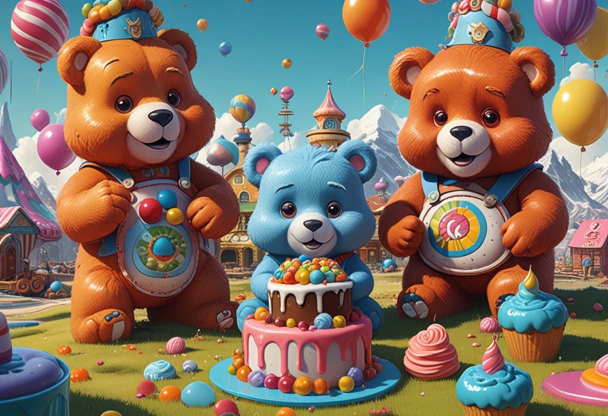 Vibrant Candyland Scene in Whimsical Digital Art S... - AI Art