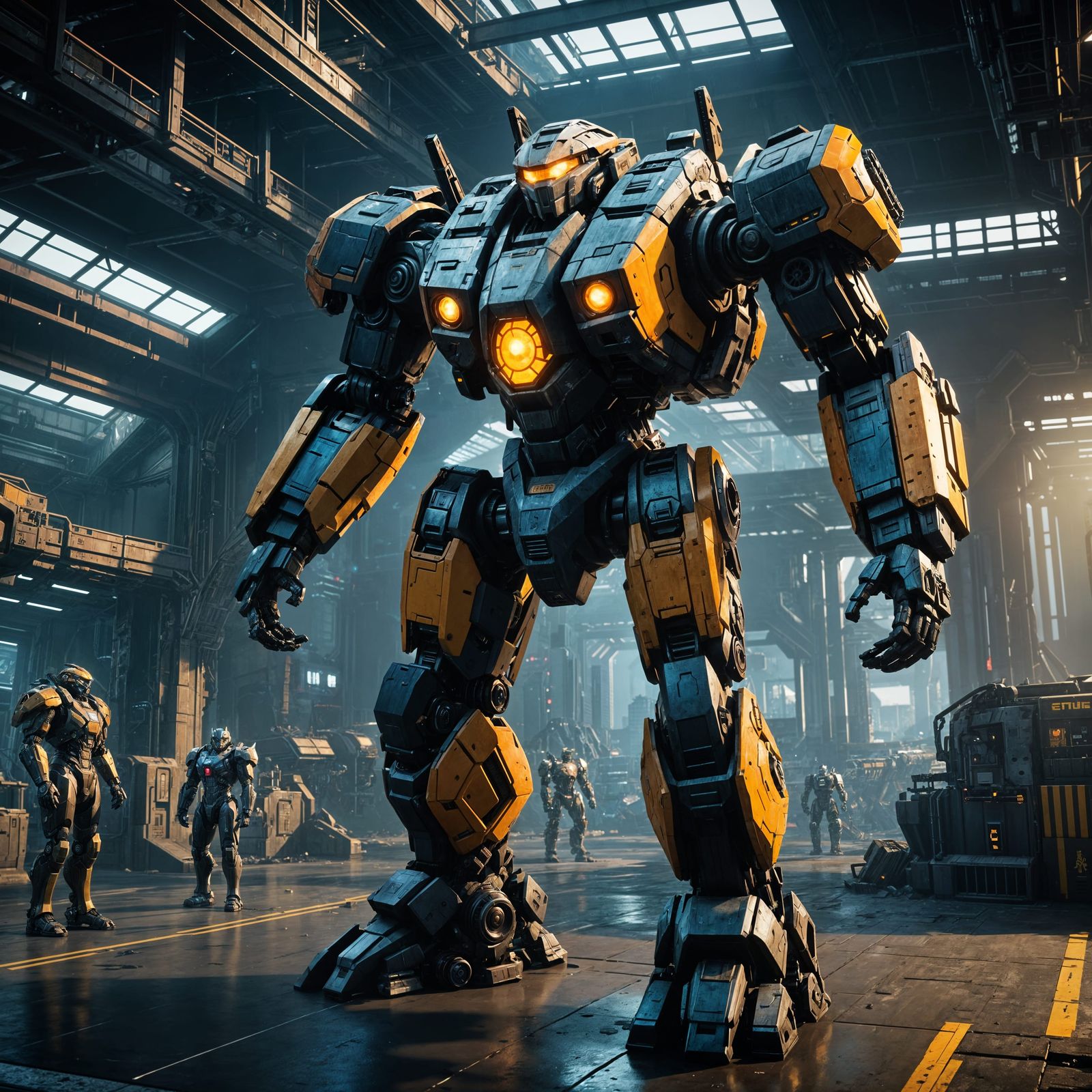 pacific rim giant mech bay - AI Generated Artwork - NightCafe Creator