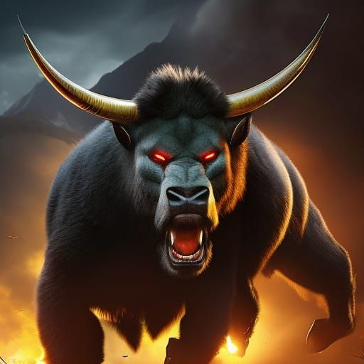 Demon Bull - AI Generated Artwork - NightCafe Creator