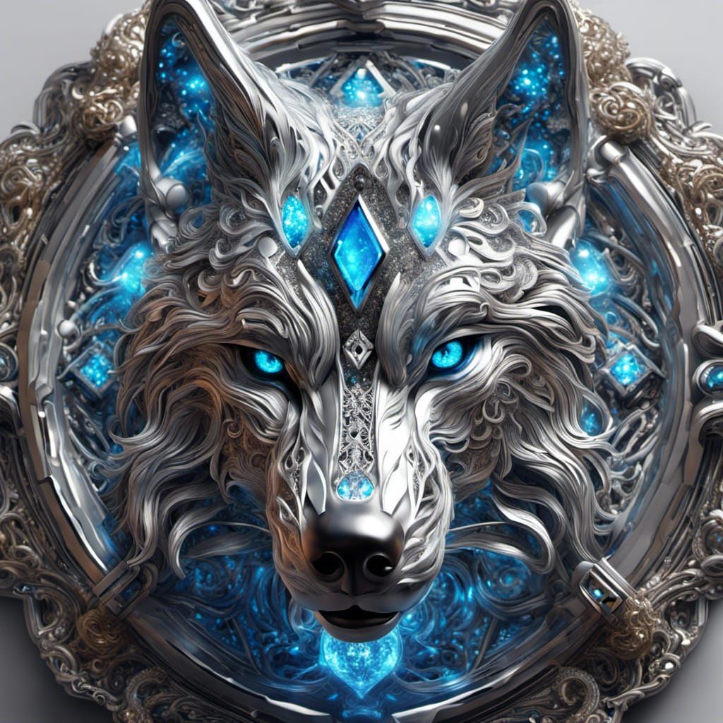 Glitter Diamond Wolf 🐺 ️ - AI Generated Artwork - NightCafe Creator