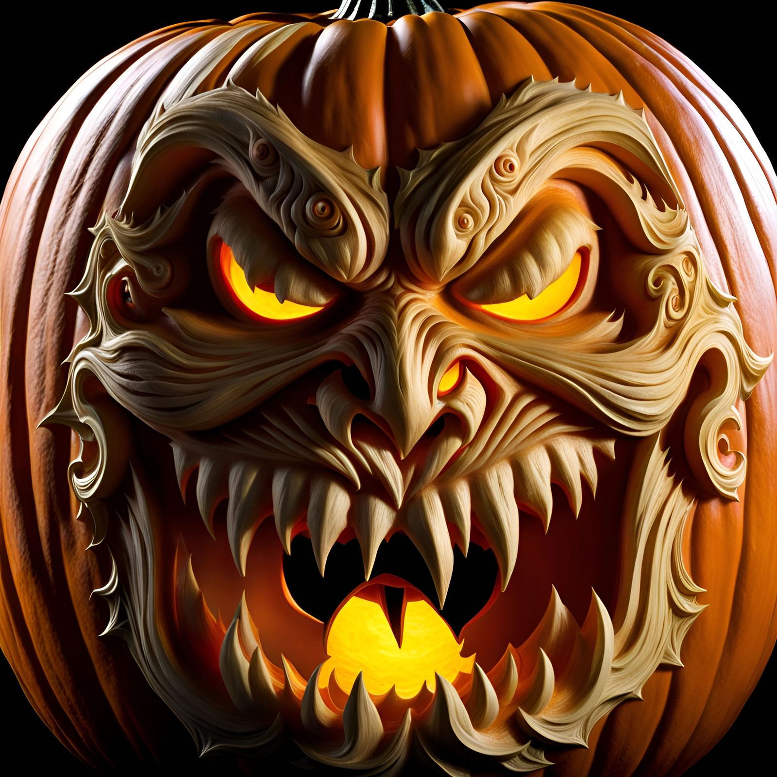 Happy Demon Pumpkin - AI Generated Artwork - NightCafe Creator