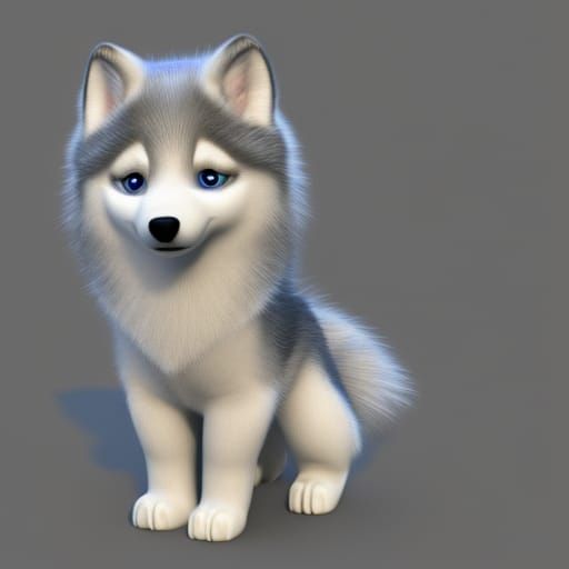 Silver Pomsky - AI Generated Artwork - NightCafe Creator