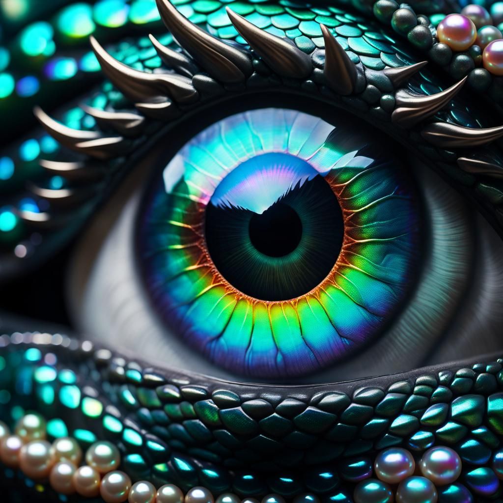 Iridescent dragon eye (Crystal Clear XL) - AI Generated Artwork ...