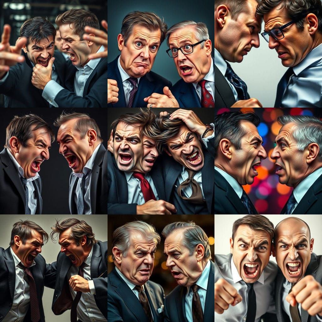 "Draw two morons fighting." - Two Men Engage in a Tense Conf...