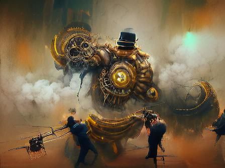 Steampunk Boss Fight - AI Generated Artwork - NightCafe Creator