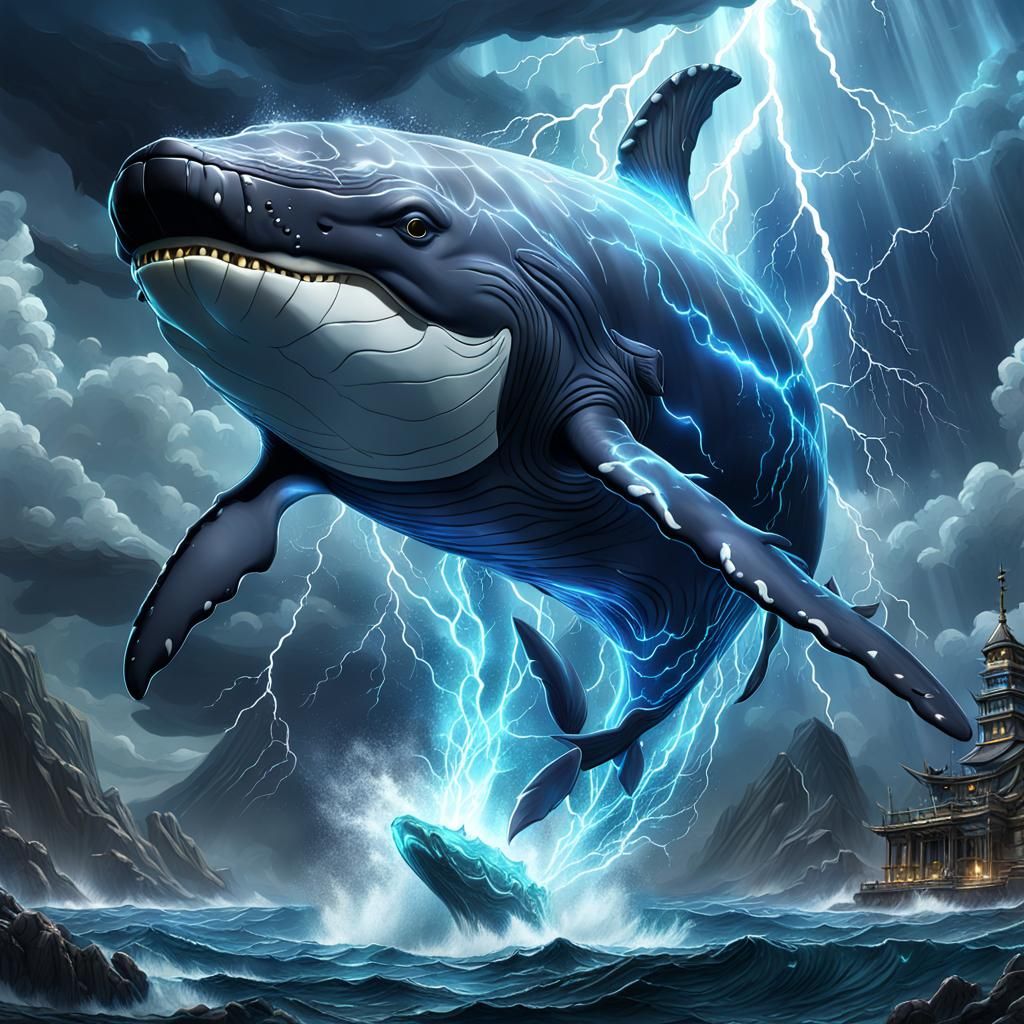 Thunder whale - AI Generated Artwork - NightCafe Creator