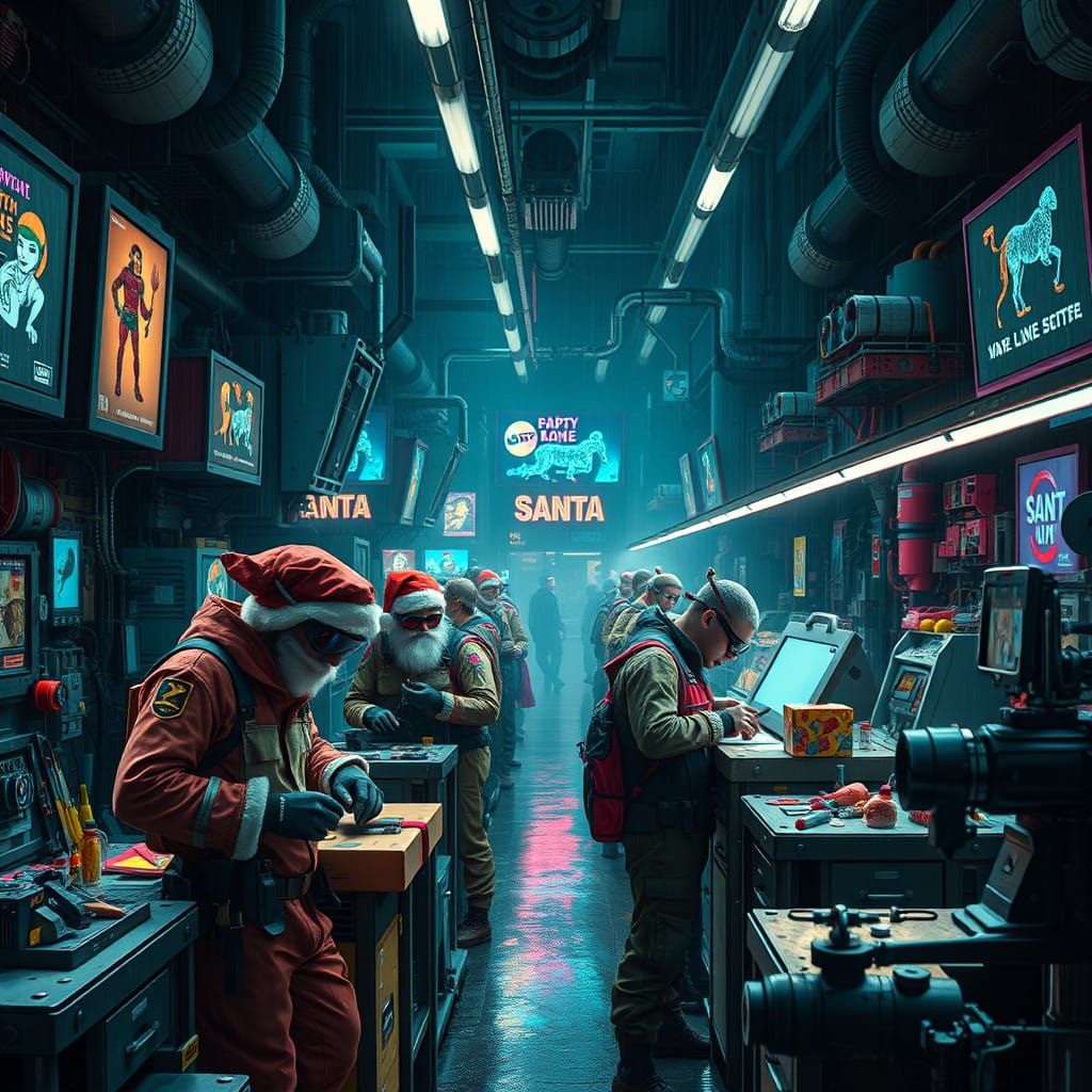 making people in Santa's Workshop - Cyberpunk Santa's Worksh...