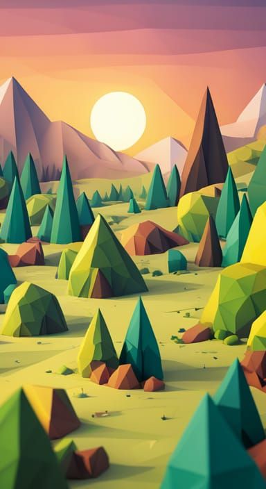 forest low poly - AI Generated Artwork - NightCafe Creator