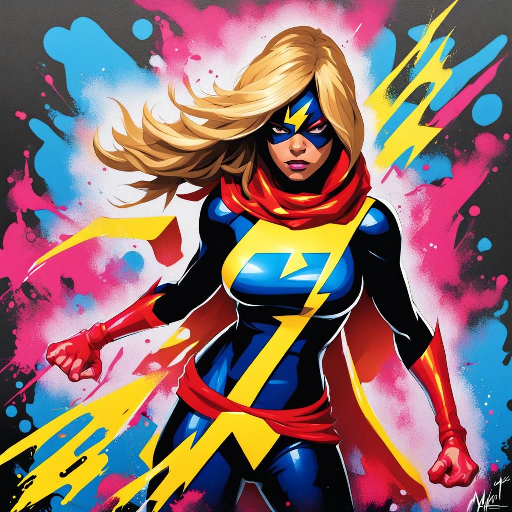 Ms. Marvel lightning bolt - AI Generated Artwork - NightCafe Creator