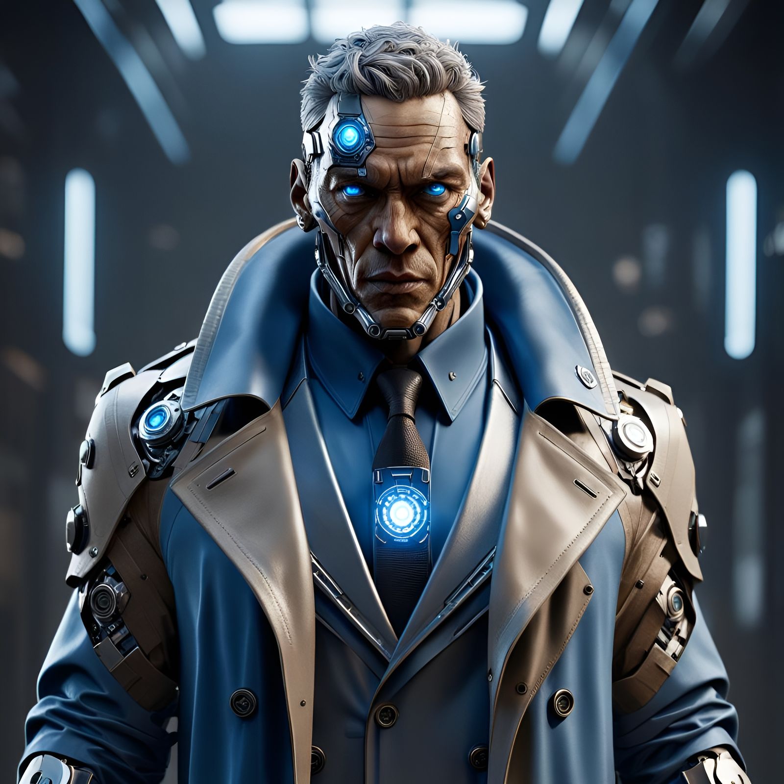 Cyborg Detective Hanson, NYPD - AI Generated Artwork - NightCafe Creator