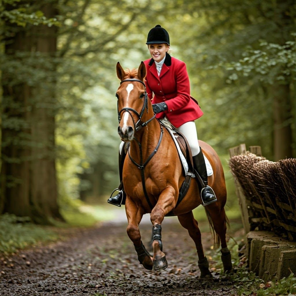 Elegant English Countess Rides Majestically Over R... - AI Art