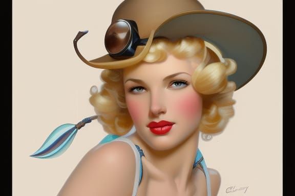 Pin-up girl. - AI Generated Artwork - NightCafe Creator