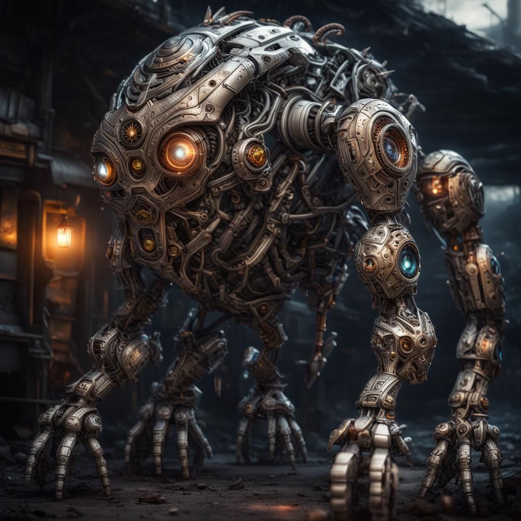 robot elemental magical beast - AI Generated Artwork - NightCafe Creator