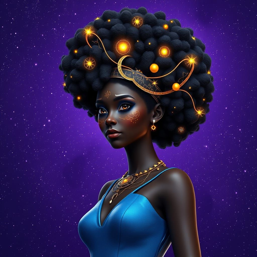 mystical African female - African Goddess of the Cosmos
