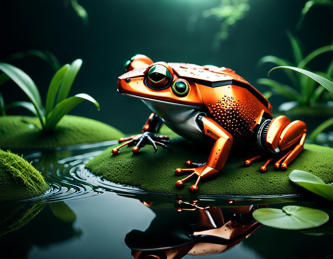 Mecha-Frog - AI Generated Artwork - NightCafe Creator