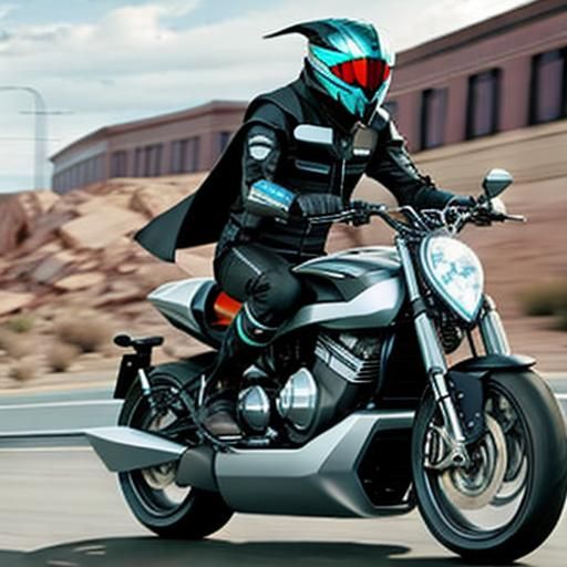 A wizard riding a futuristic motorcycle. - AI Generated Artwork ...