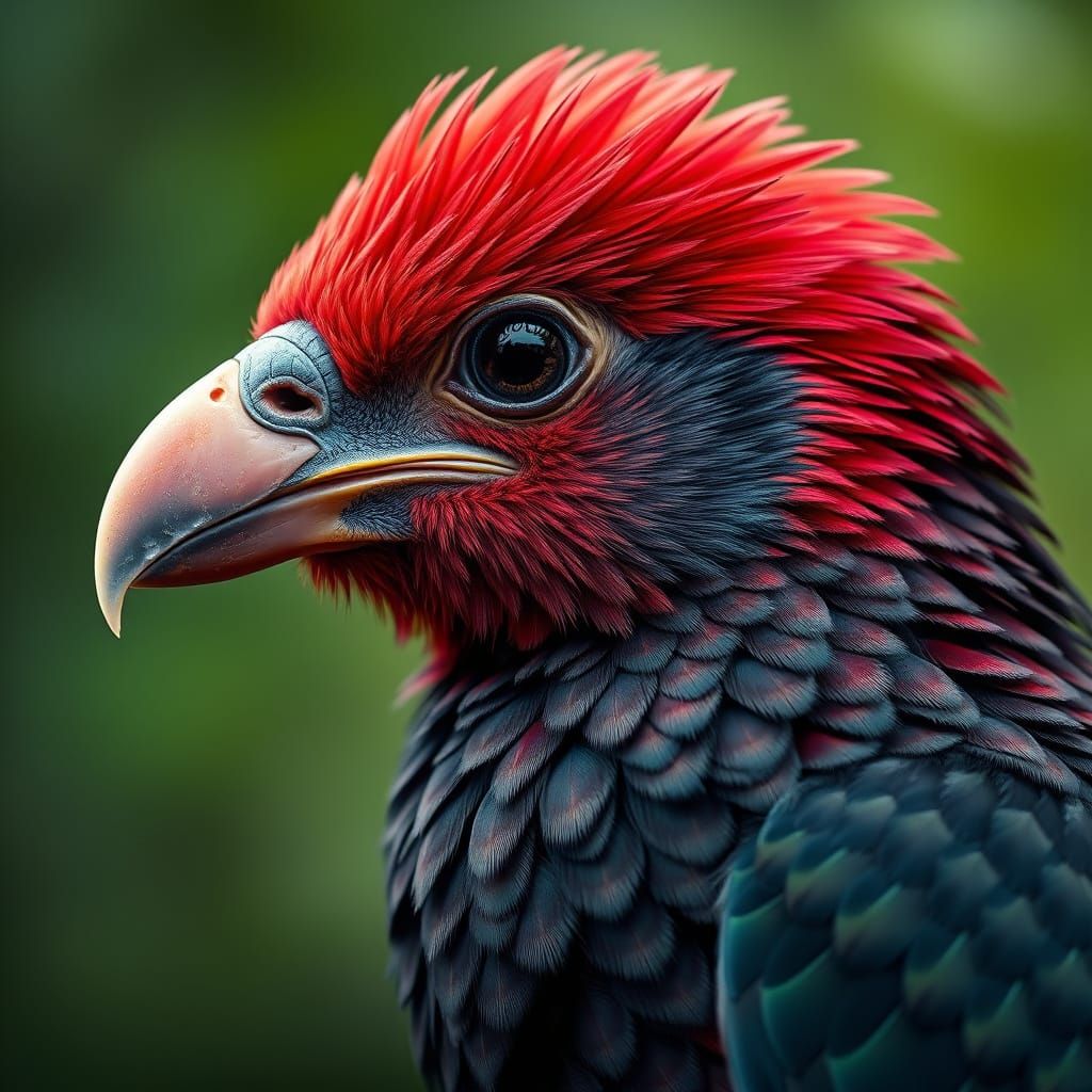 Majestic Lew Chew Bird in Ethereal Profile - AI Art