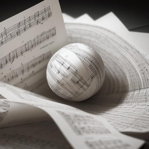 Sphere of paper sheet music - AI Generated Artwork - NightCafe Creator