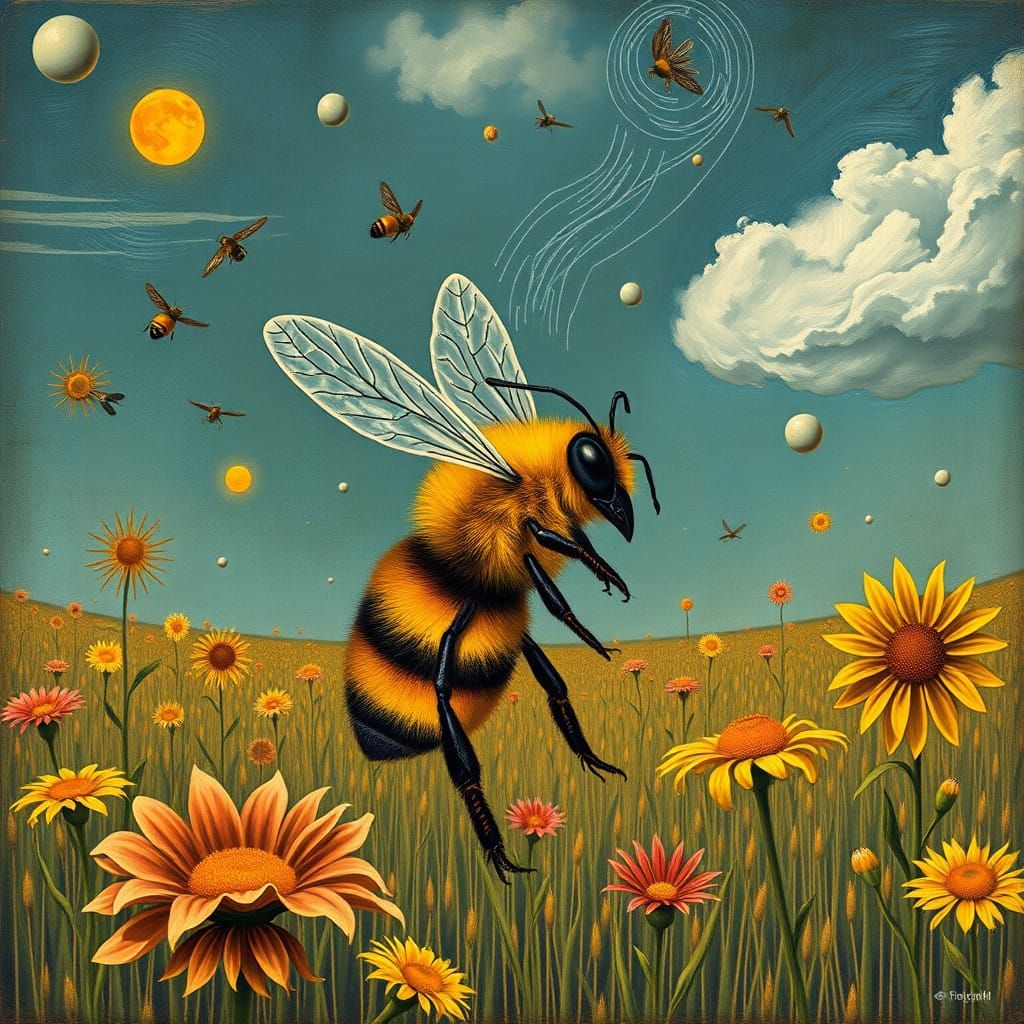 Bee Man in Abstract Cubist Style - AI Art
