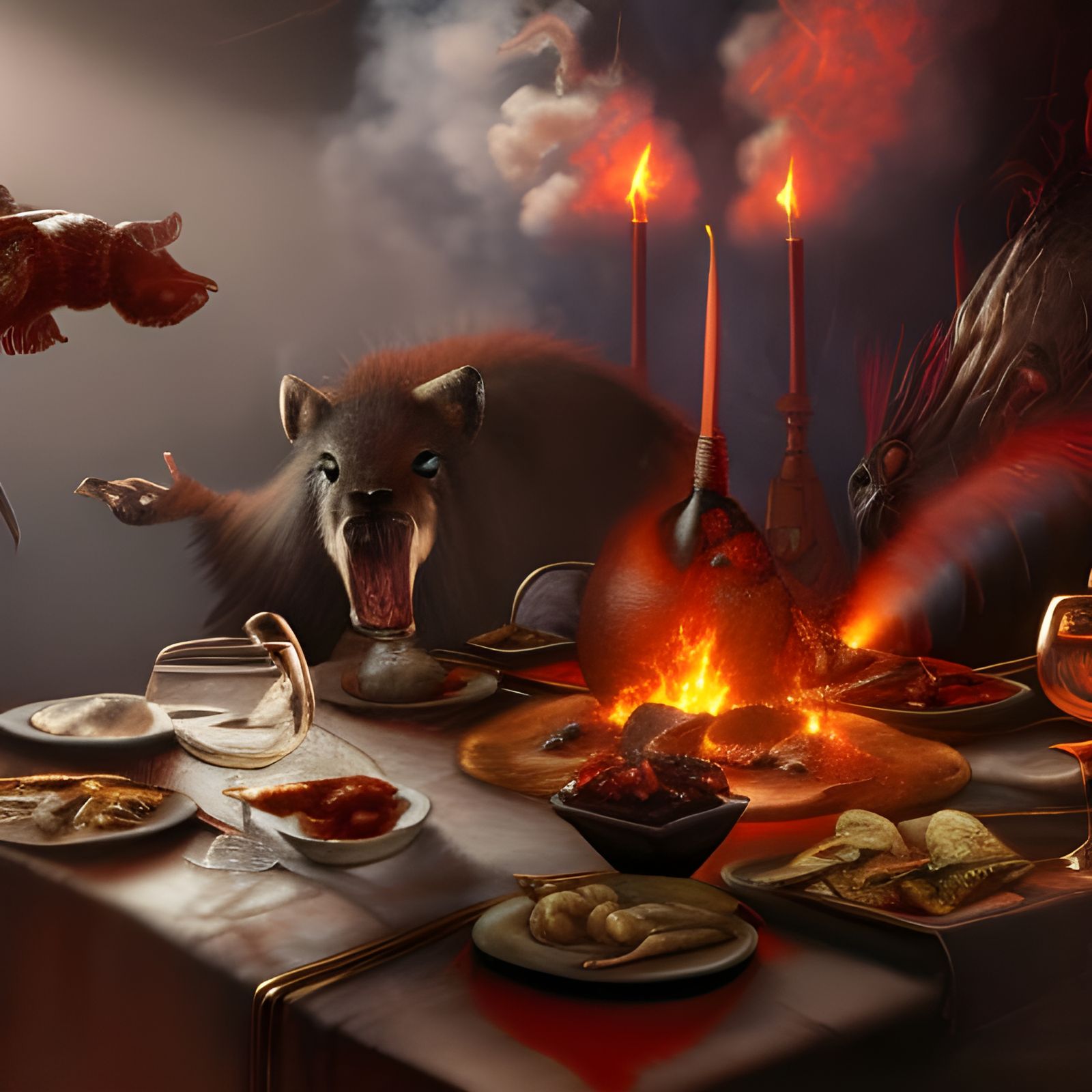 Demon's Breakfast 🥐 - AI Generated Artwork - NightCafe Creator