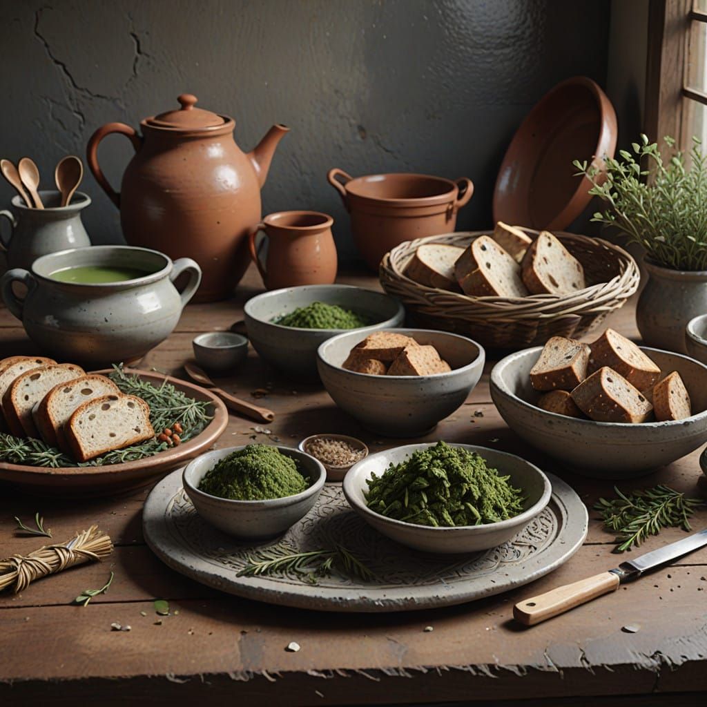 Cozy Clay Kitchen Set in Earthy Tone - AI Art