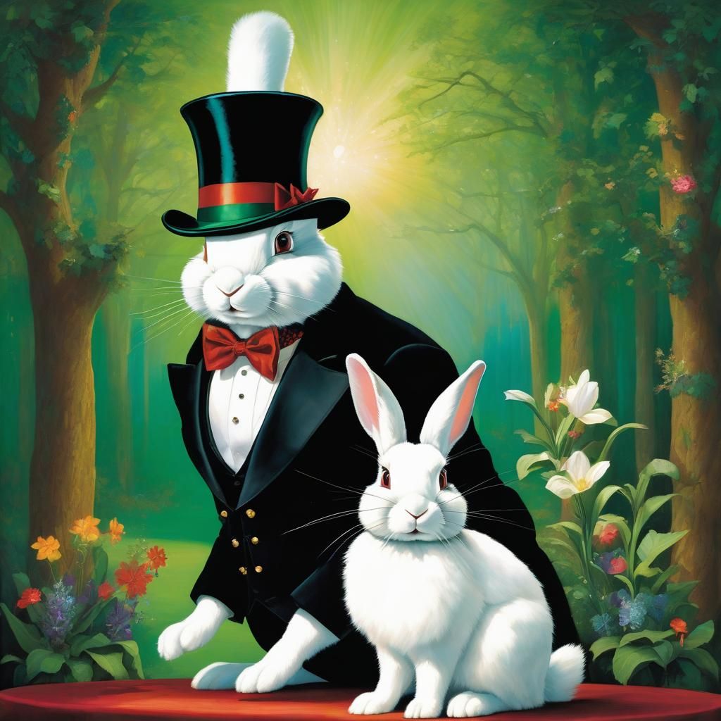 Magician bunny seems to have bought a suit a tad too large - AI ...