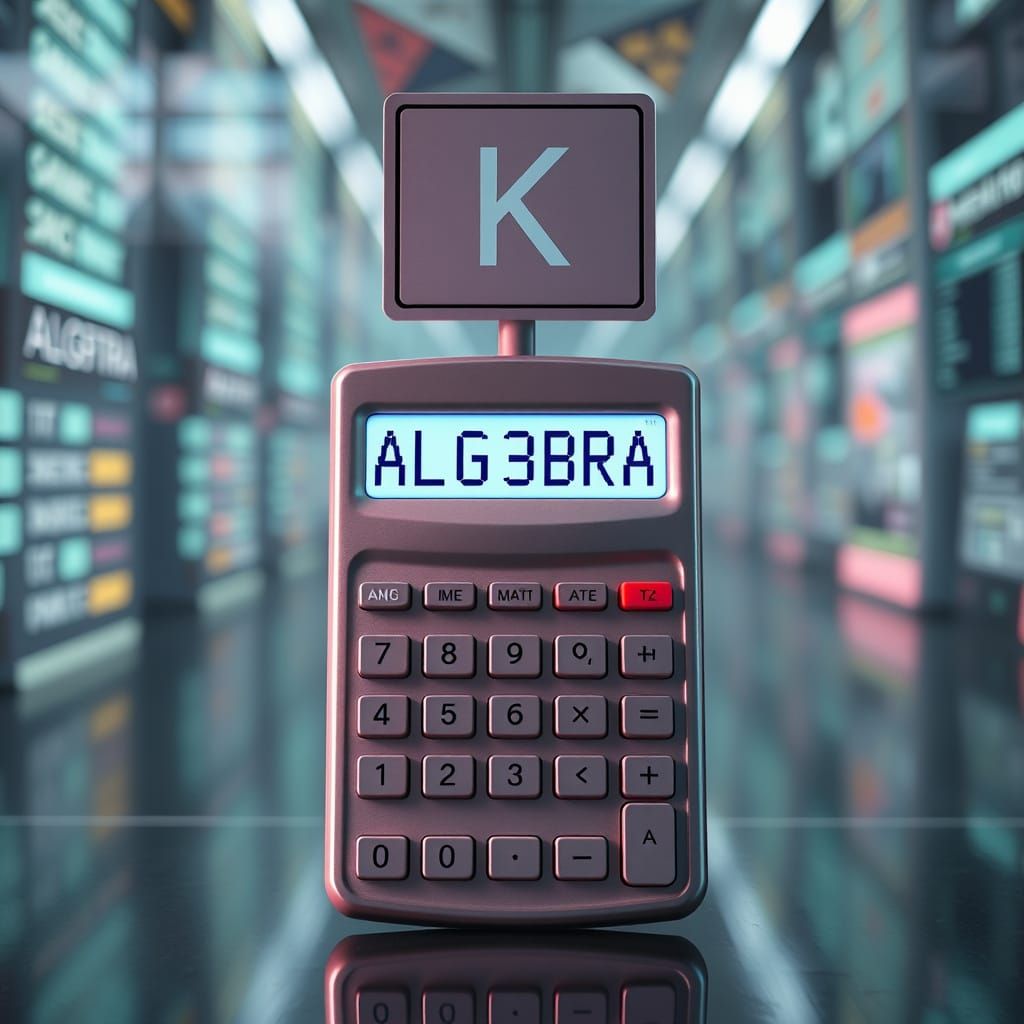 Calculator in Futuristic Space Reading Math Equati... - AI Art