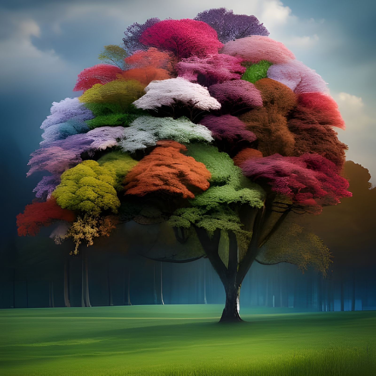 Rainbow Tree - AI Generated Artwork - NightCafe Creator