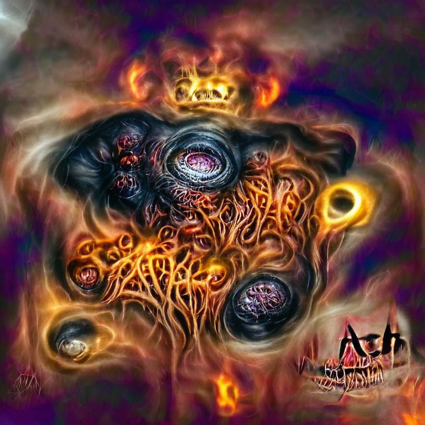 Azathoth, the blind idiot chaos at the center of infinity stirs in his ...