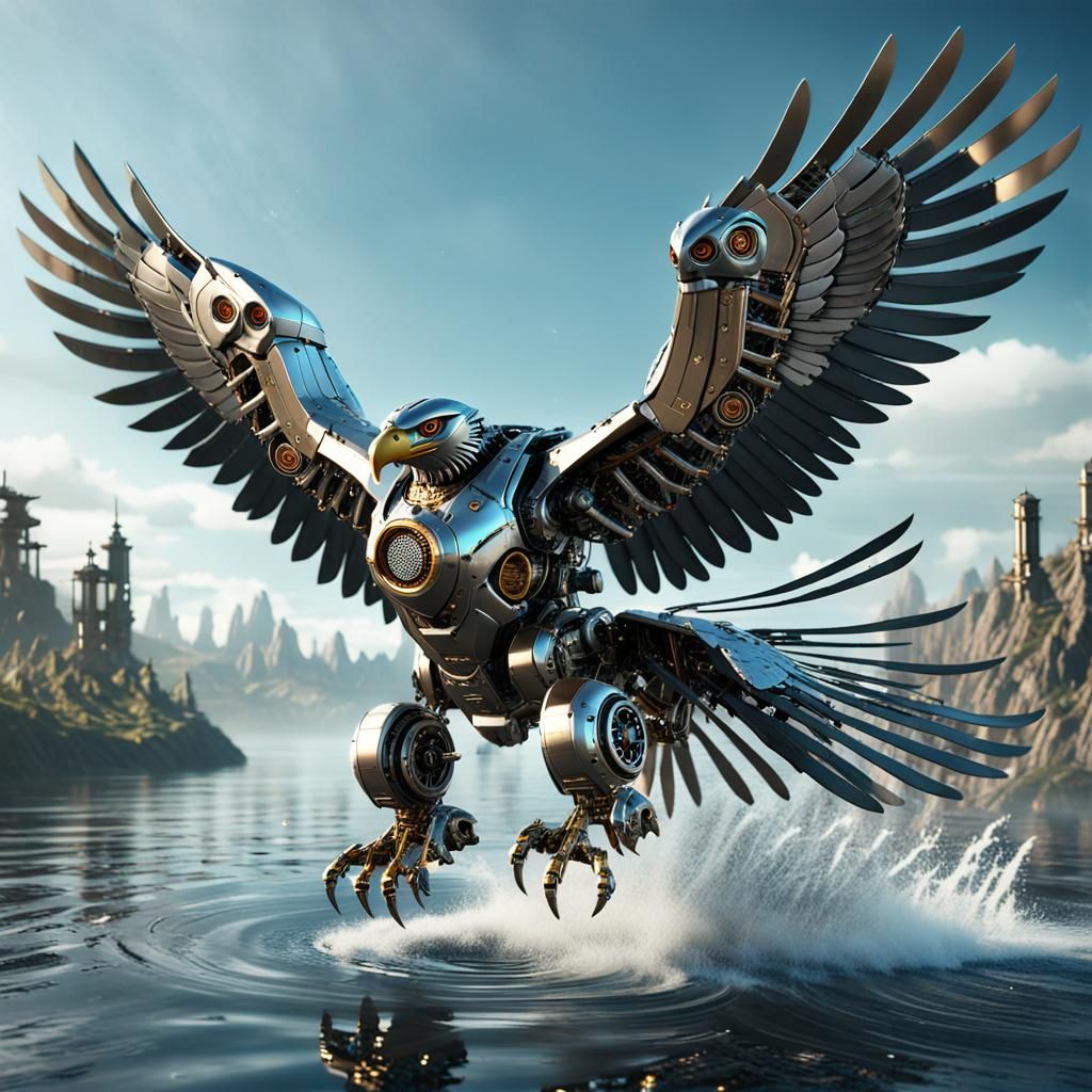 Robo eagle - AI Generated Artwork - NightCafe Creator