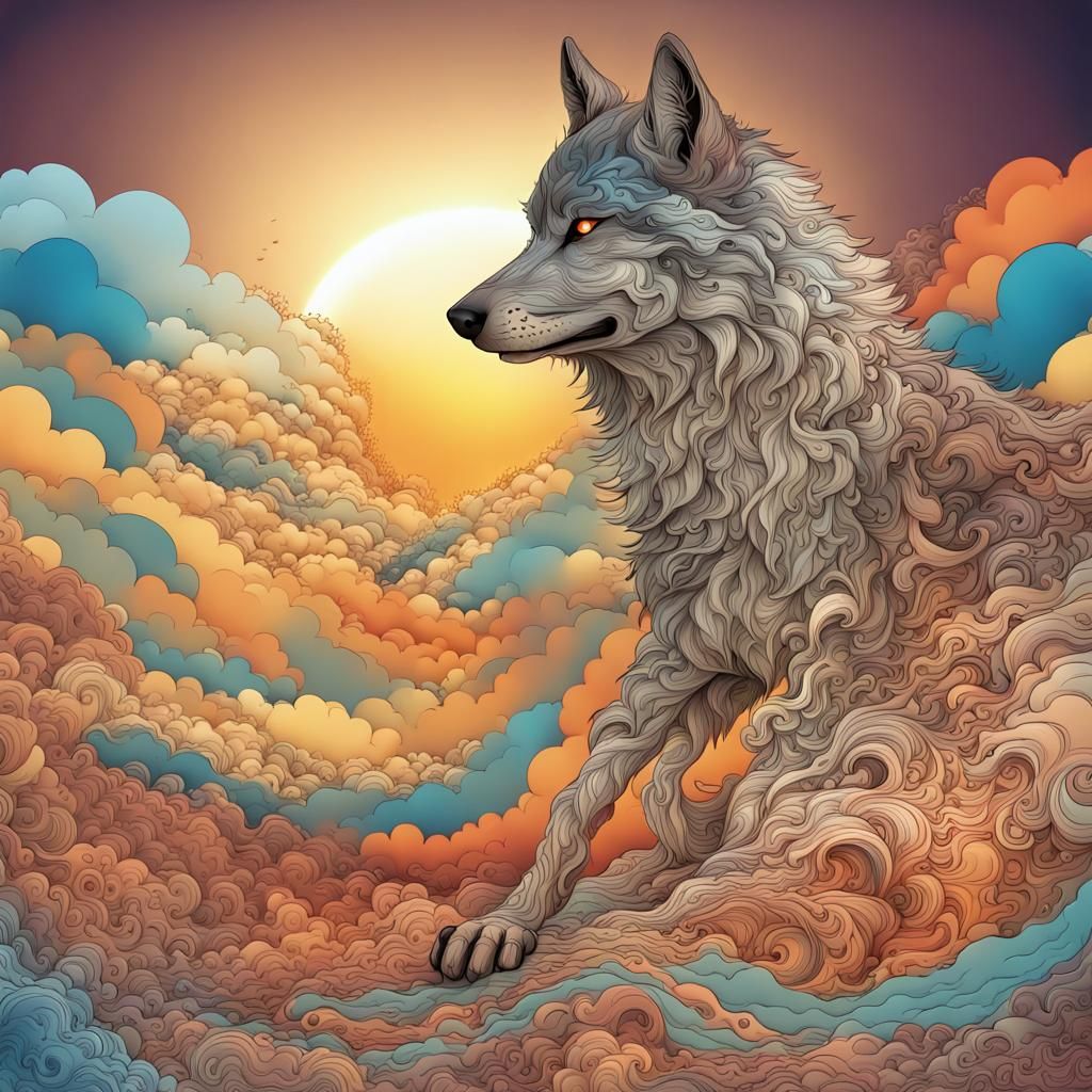 Cloud-Wolf - AI Generated Artwork - NightCafe Creator