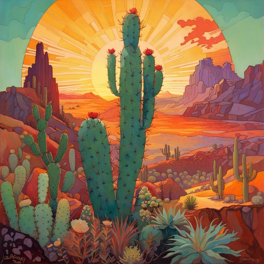 Cactus 4. - AI Generated Artwork - NightCafe Creator