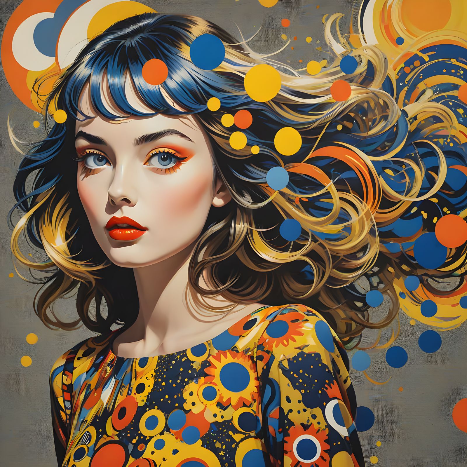 Rêverie Psychédélique - Psychedelic Goddess in Whirling Colo...