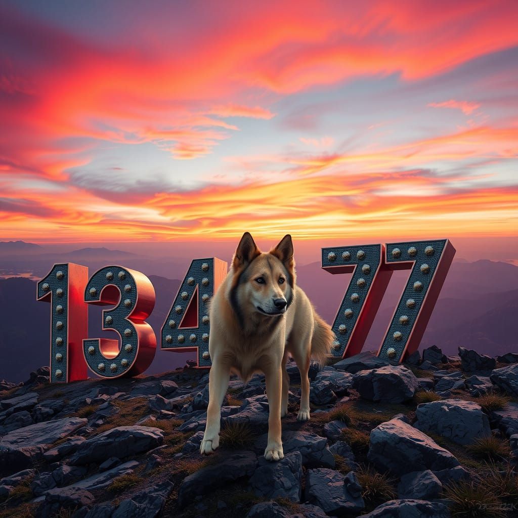 a herd of digits and a dog - Majestic Digital Herd Grazes Am...