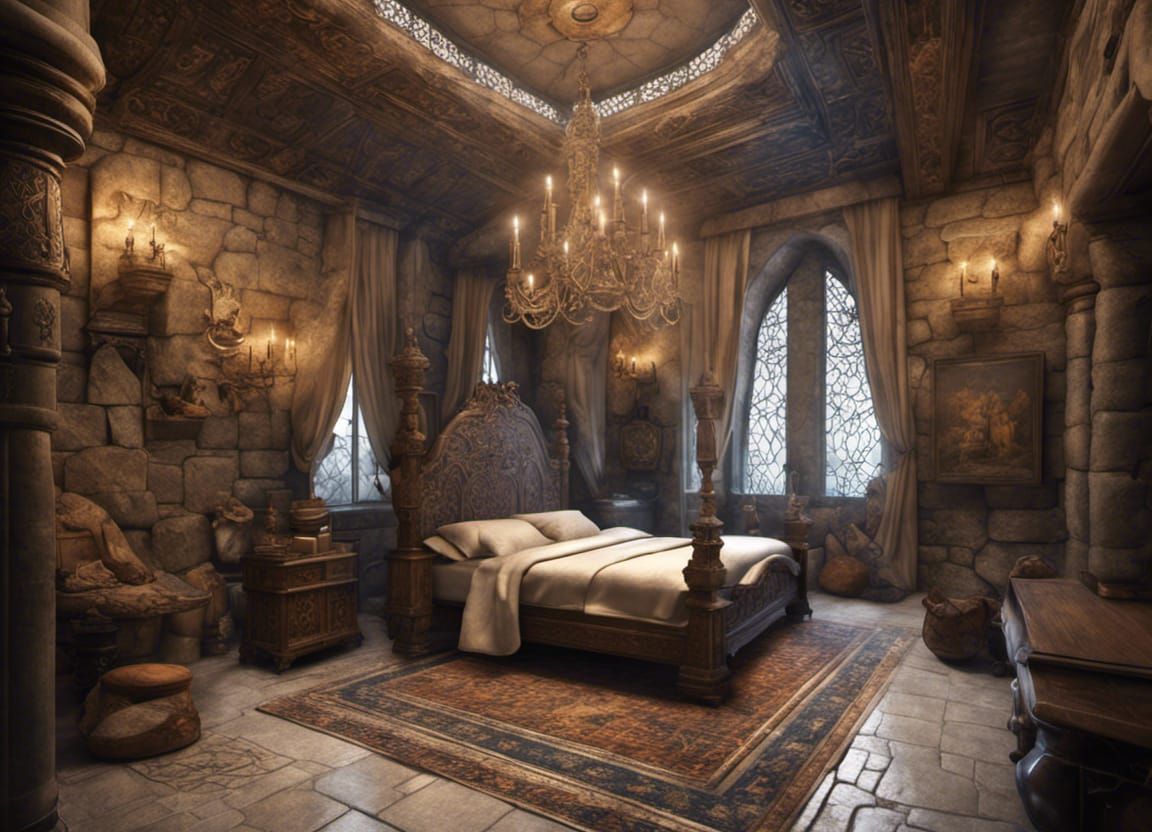 Modern day medieval bedroom - AI Generated Artwork - NightCafe Creator