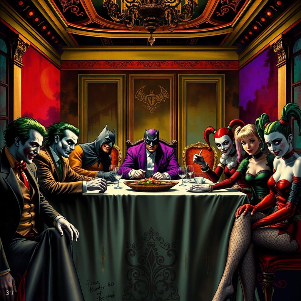 last supper of batman antagonists - last supper of batman an...