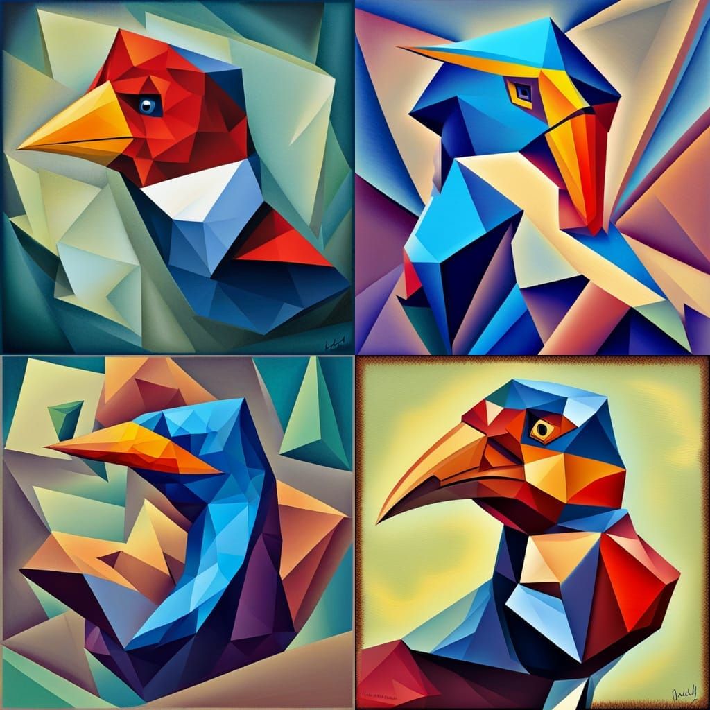 The Twitter bird, Cubism style - AI Generated Artwork - NightCafe Creator
