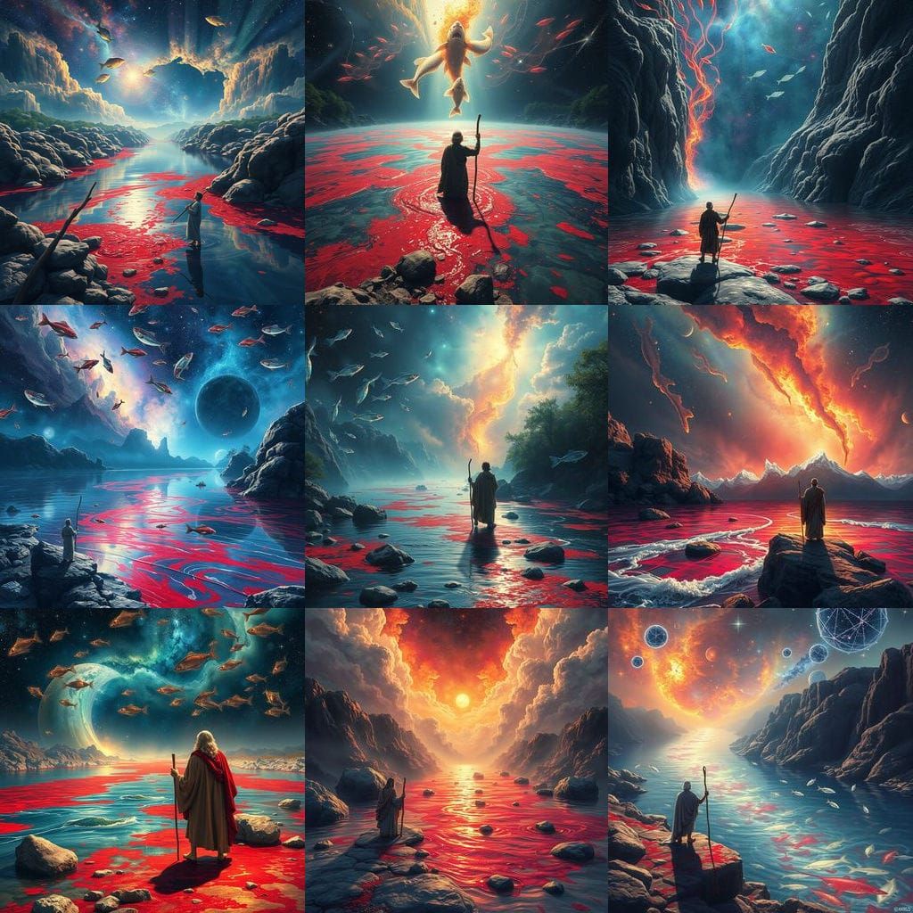 Cosmic Moses Brings Apocalypse to the Astral River - AI Art