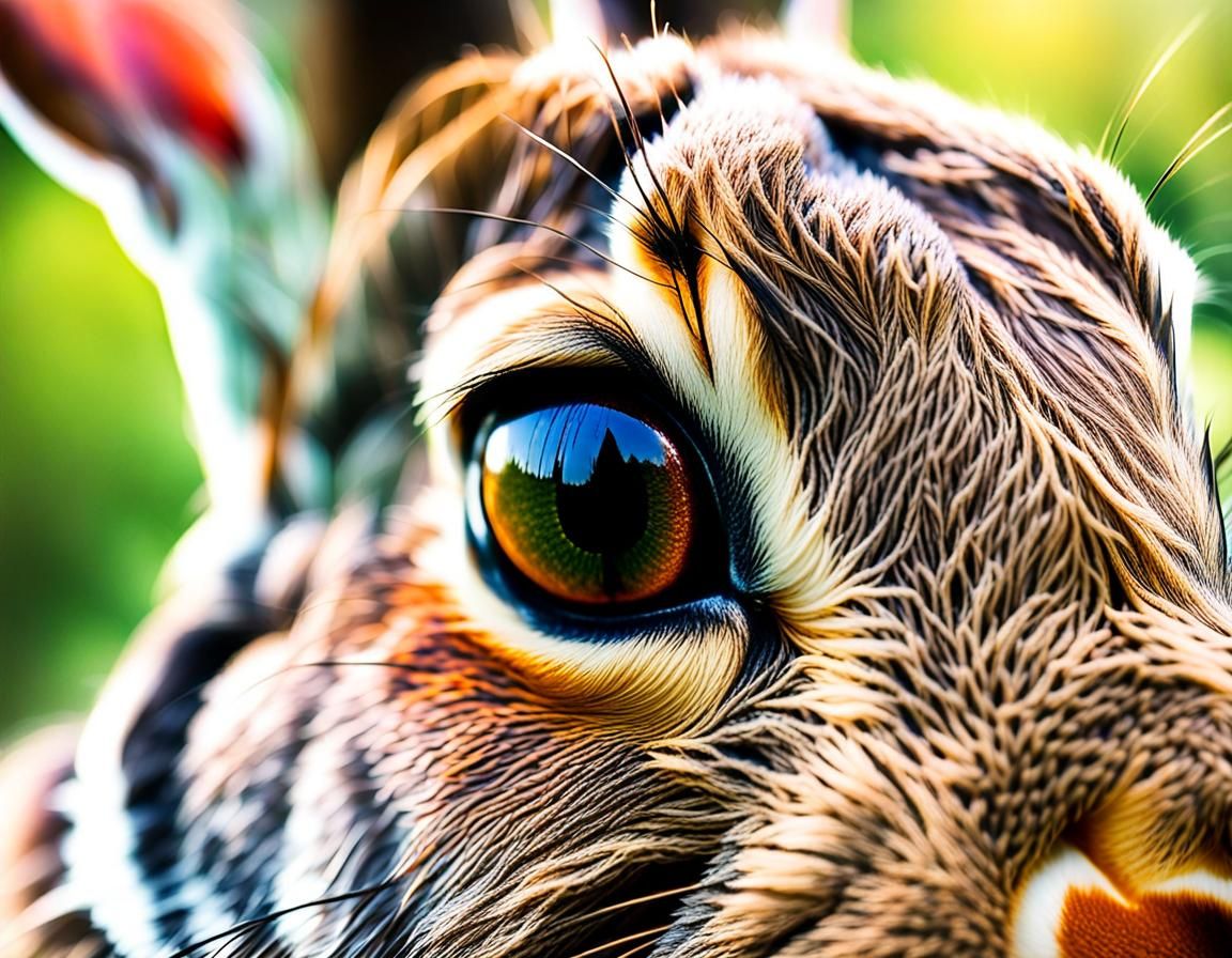 Close-up shot of a rabbit's eye - AI Generated Artwork - NightCafe Creator
