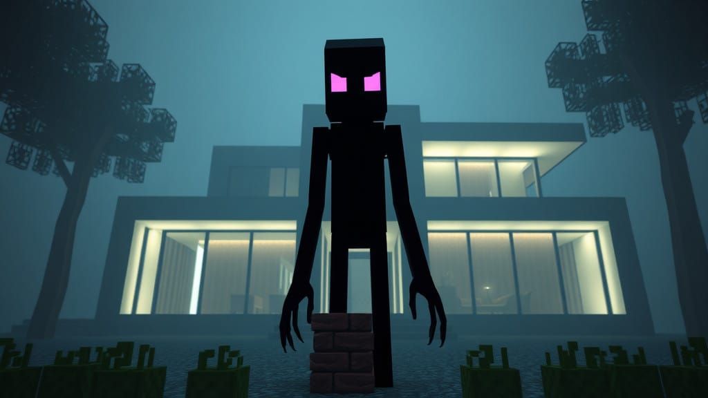 I finally finish my dream house and enderman from minecraft took one ...