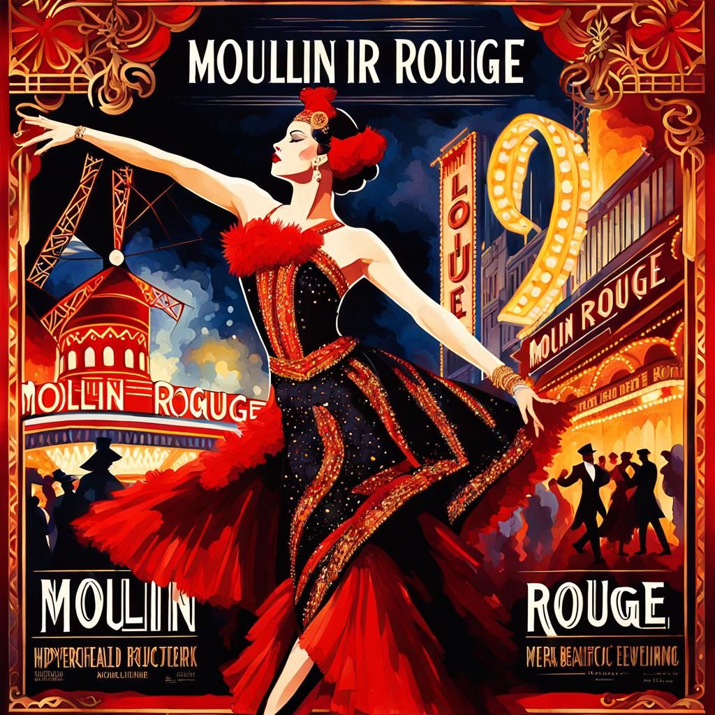 Moulin Rouge Movie Poster - AI Generated Artwork - NightCafe Creator