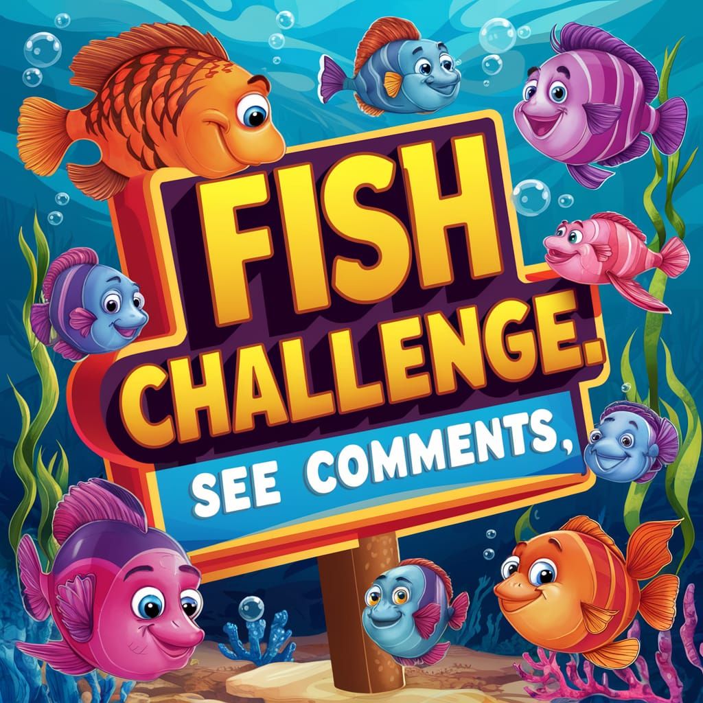 Sign that says "Fish Challenge, See Comments" - AI Generated Artwork ...