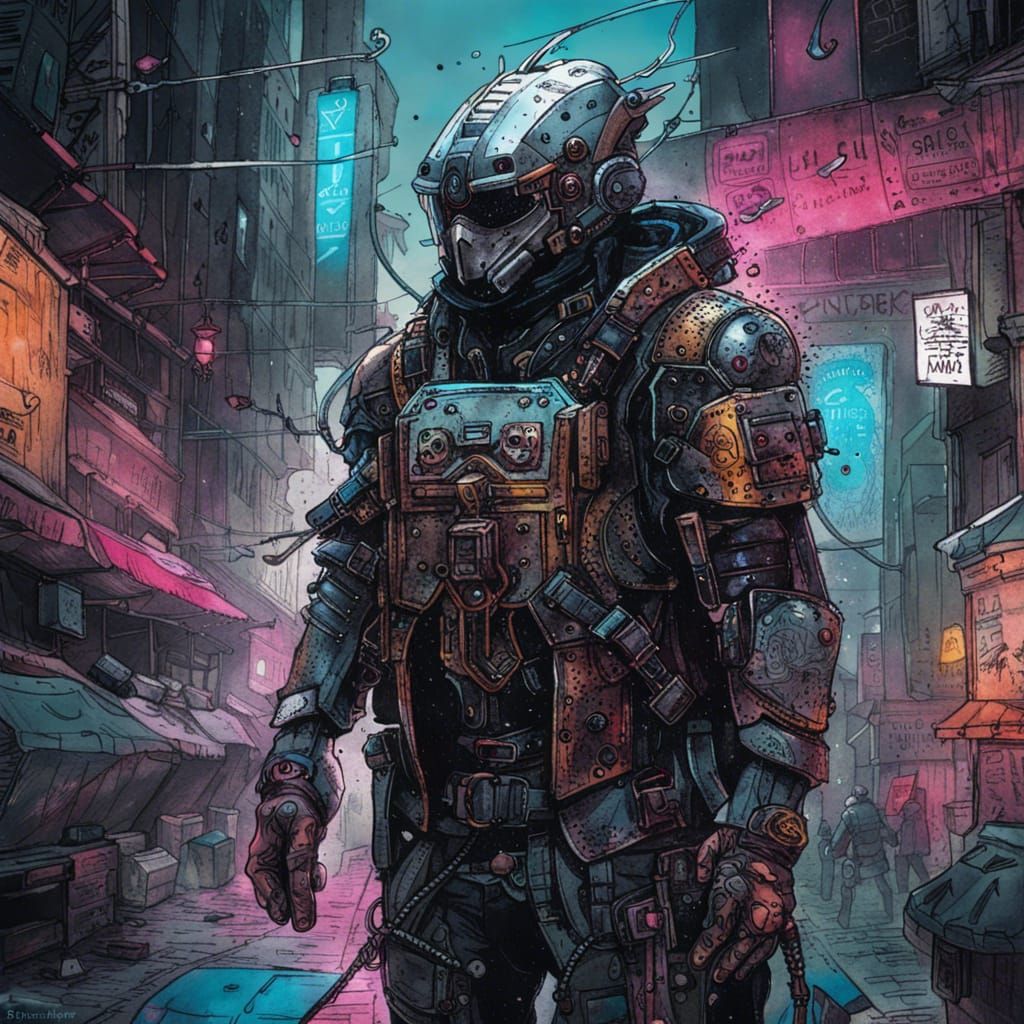 Cyberpunk Soldier - AI Generated Artwork - NightCafe Creator