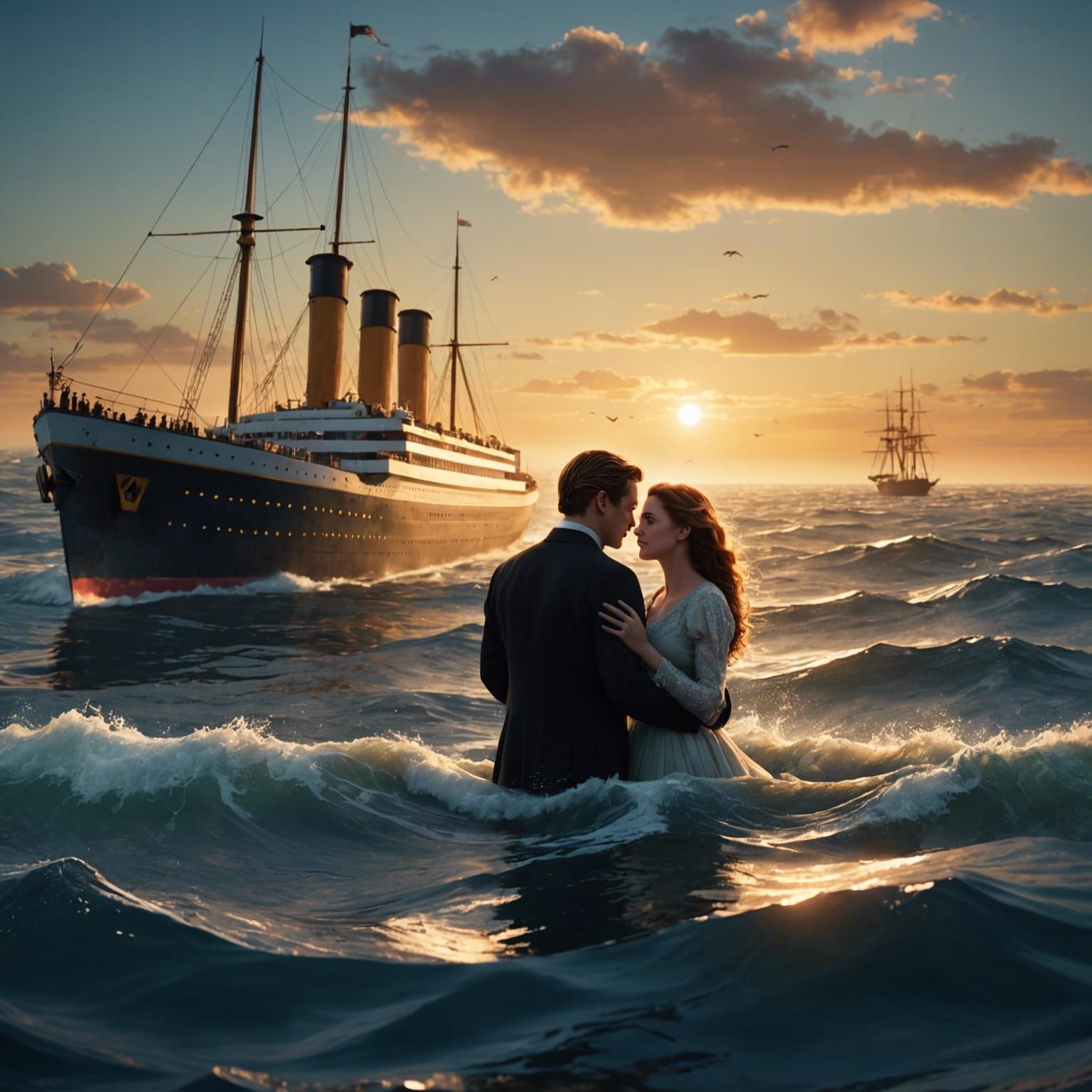 Titanic, happy end - AI Generated Artwork - NightCafe Creator