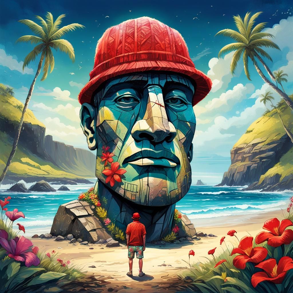 A modern Moai - AI Generated Artwork - NightCafe Creator